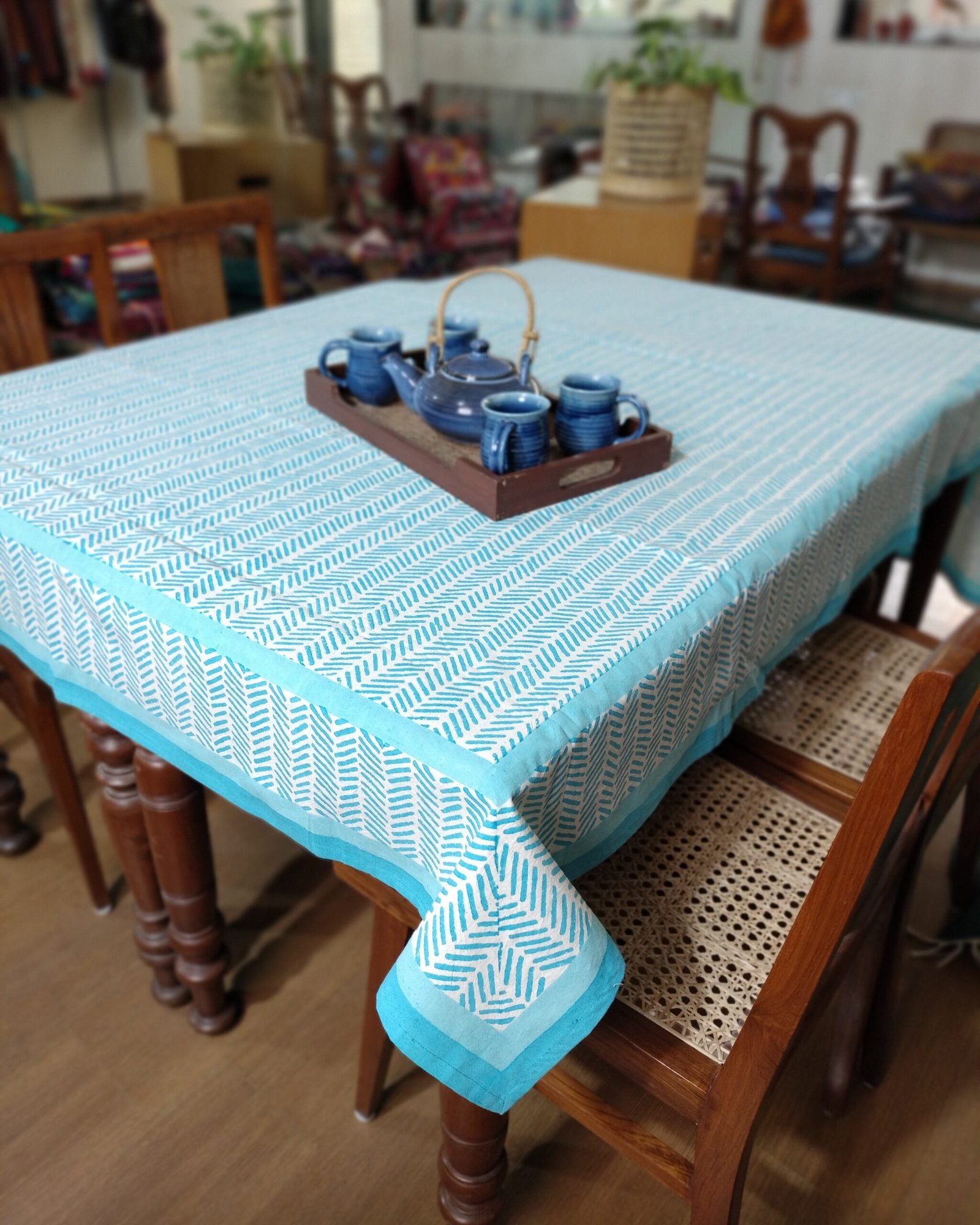 Dining Table Cloth in Hand Block Print - The Magic Room