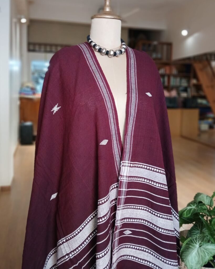 Kotpad handweave Cotton Dupatta from Odisha- (CTKD1001) - The Magic Room