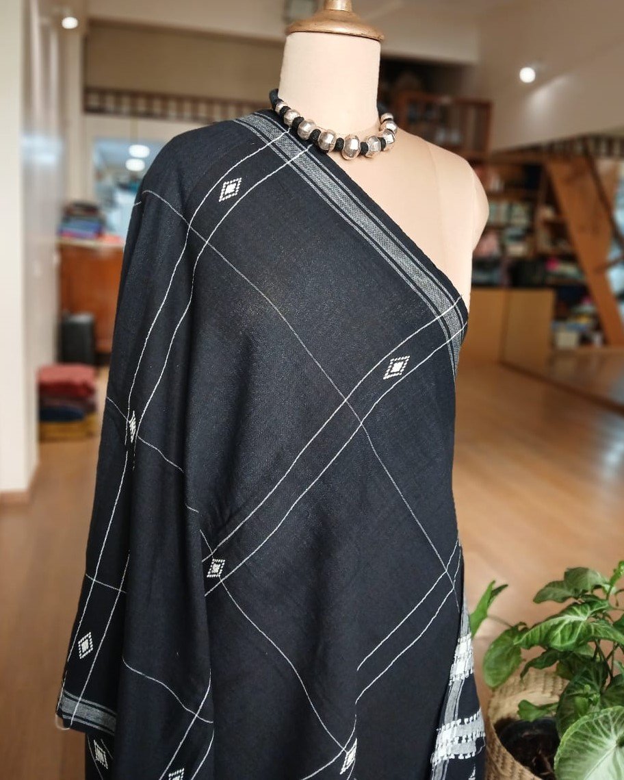 Kotpad handweave Cotton Dupatta from Odisha- (CTKD1007) - The Magic Room