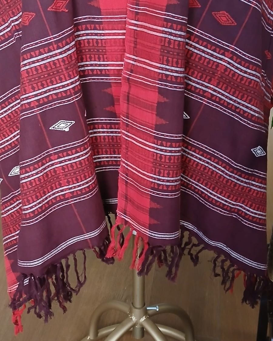 Kotpad handweave Cotton Dupatta from Odisha- (CTKD1008) - The Magic Room