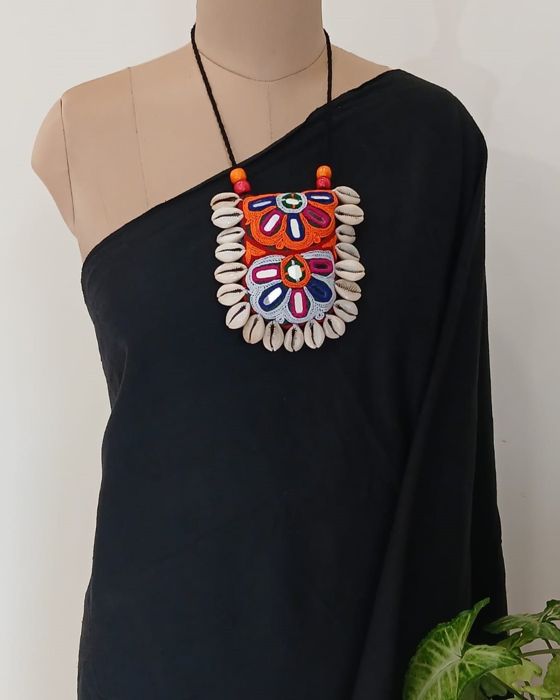 Colourful Meghwal Hand Embroidered necklace – (CMHE0008) - The Magic Room