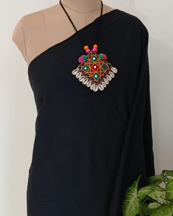 Colourful Meghwal Hand Embroidered necklace – (CMHE0014) - The Magic Room