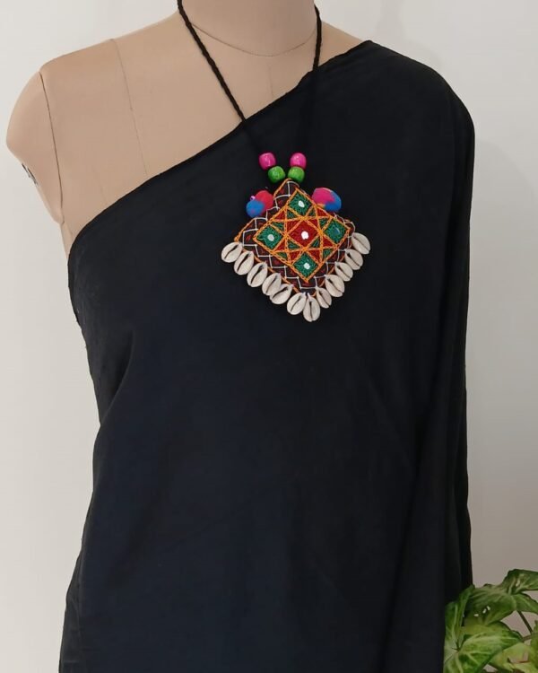 Colourful Meghwal Hand Embroidered necklace – (CMHE0015) - The Magic Room