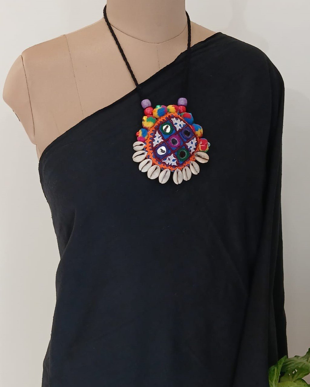 Colourful Meghwal Hand Embroidered necklace – (CMHE0016) - The Magic Room
