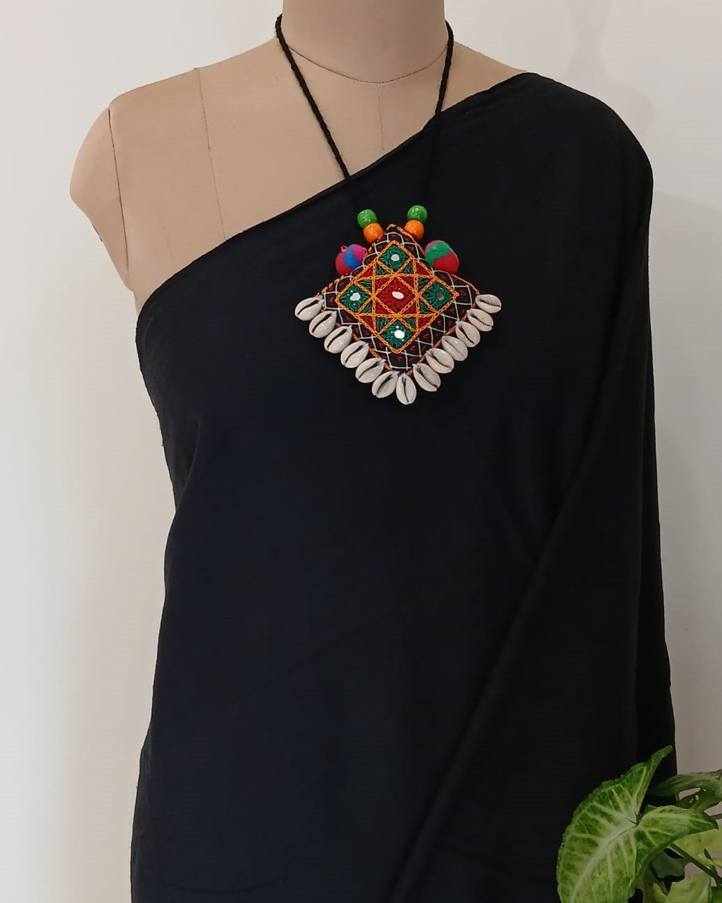 Colourful Meghwal Hand Embroidered necklace – (CMHE0018) - The Magic Room