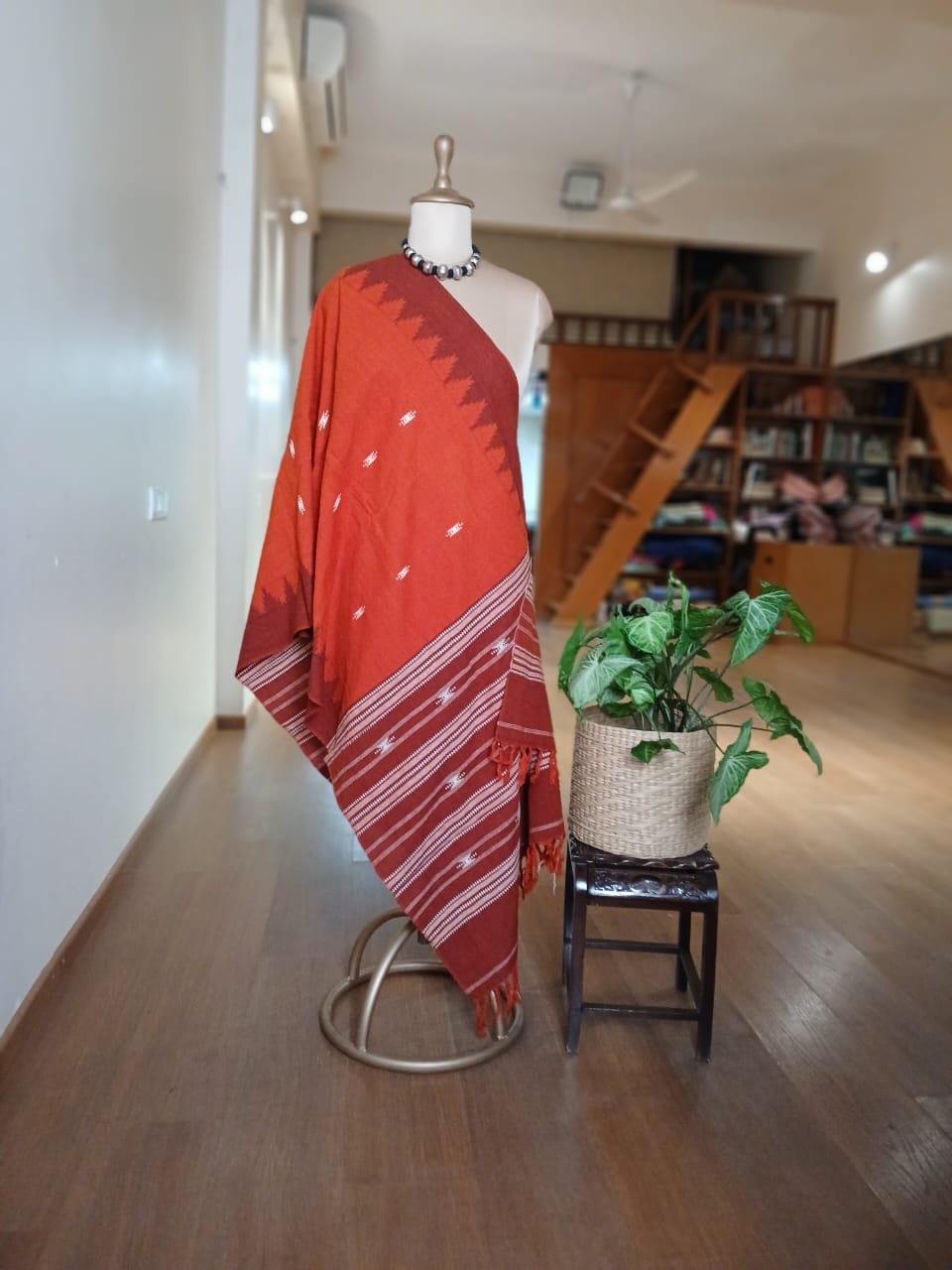 Kotpad handweave Cotton Dupatta from Odisha- (CTKD1017) - The Magic Room