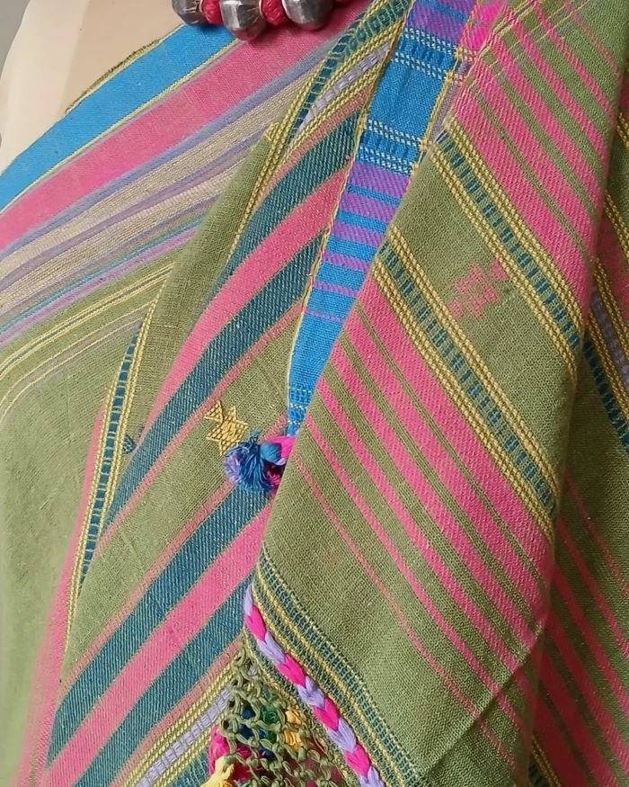 Bhujodi Saree handwoven in Kala Cotton - (BHUJ0081) - The Magic Room