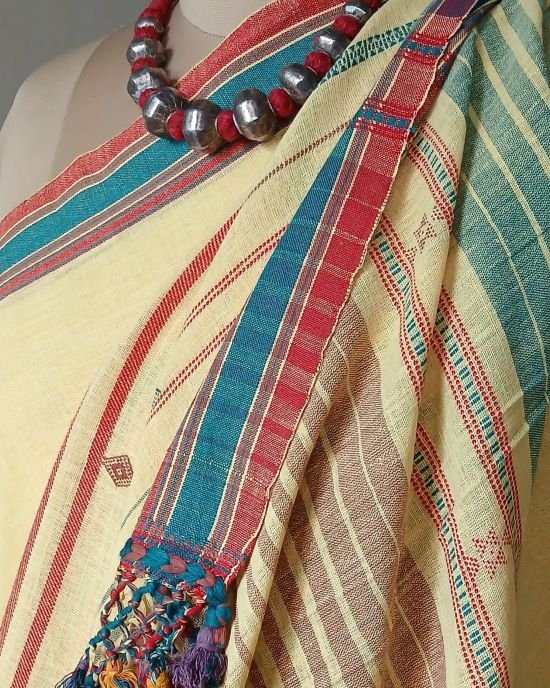 Bhujodi Saree handwoven in Kala Cotton – (BHUJ0082) - The Magic Room