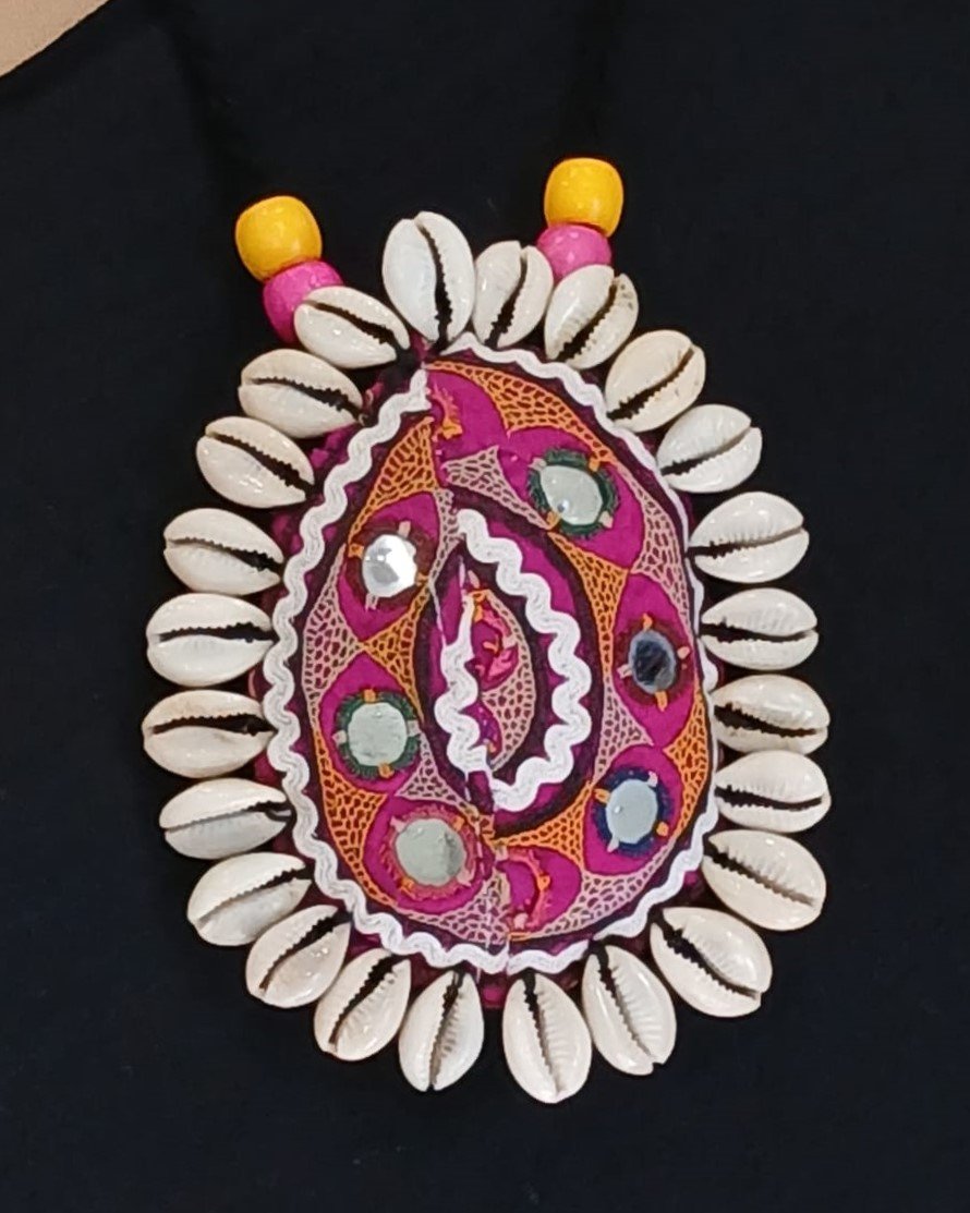 Colourful Meghwal Hand Embroidered necklace – (CMHE0035) - The Magic Room