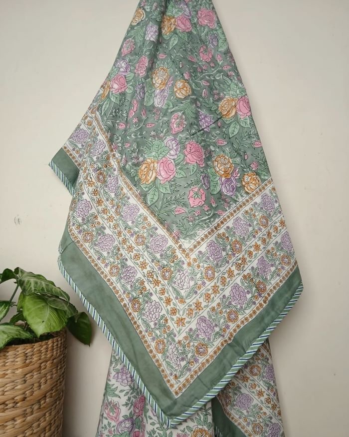 Reversible Soft Single Dohar in Mul Cotton – (MCSD1011) - The Magic Room