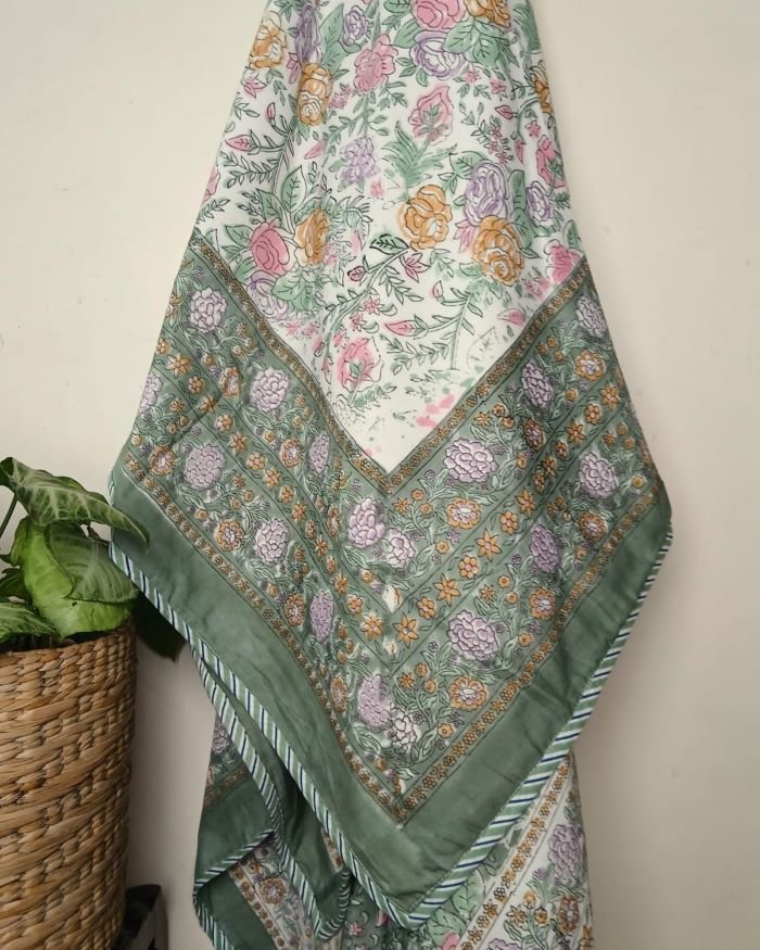 Reversible Soft Single Dohar in Mul Cotton – (MCSD1011) - The Magic Room