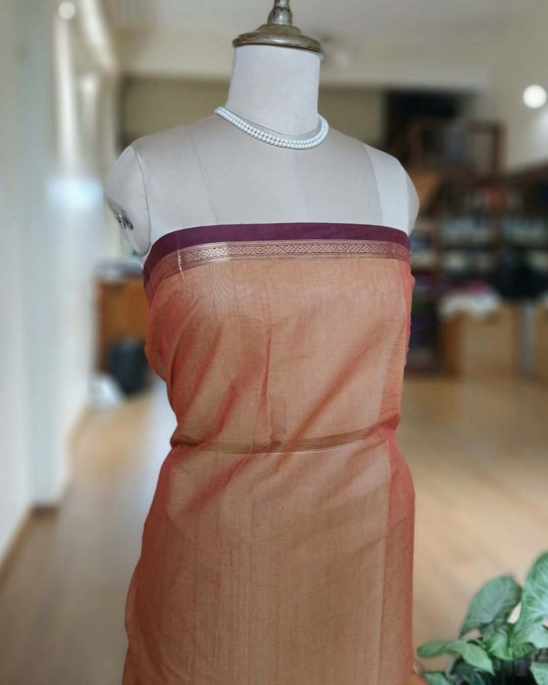 Kanchi Cotton Handweave with Zari – (KANC1140) - The Magic Room