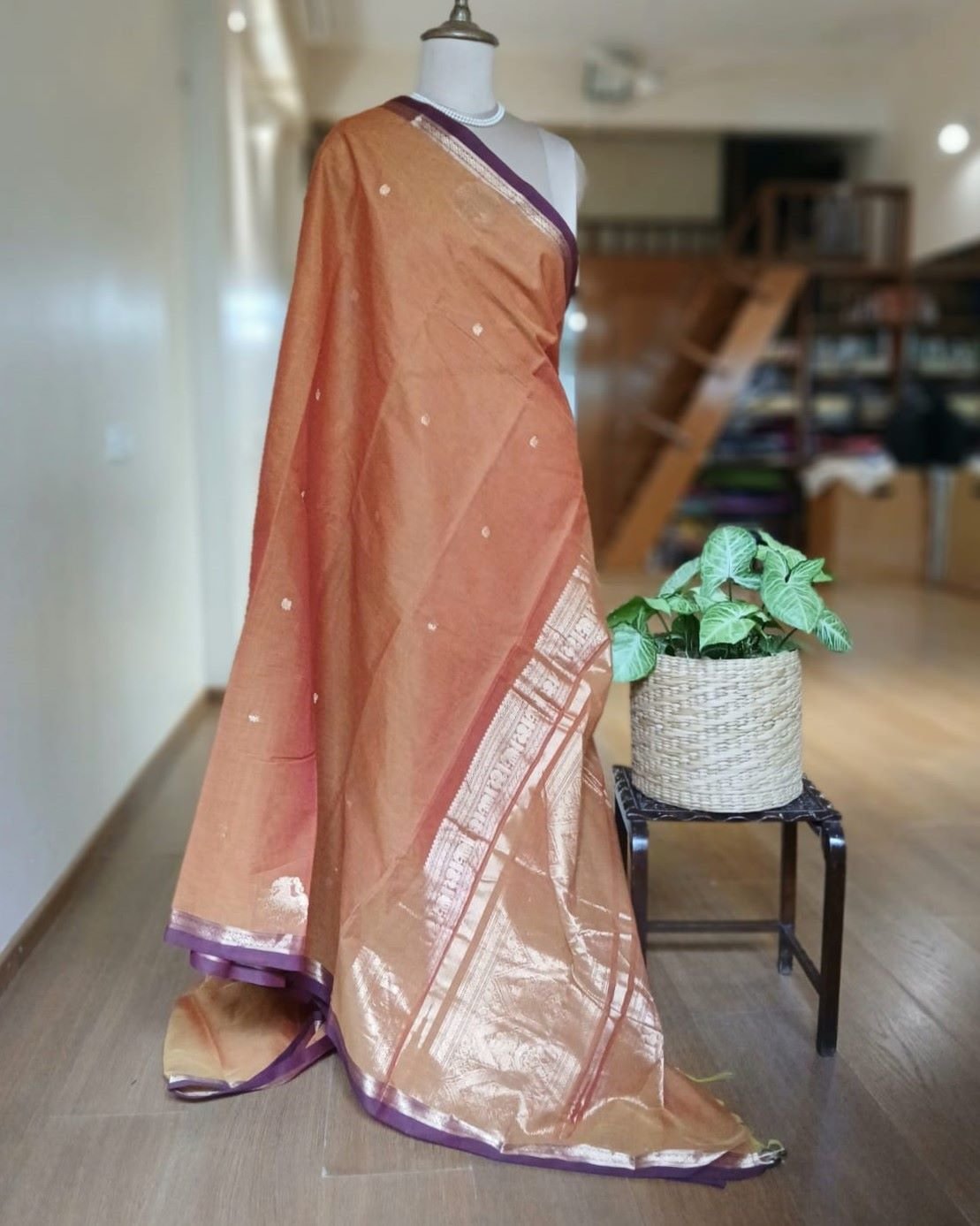 Kanchi Cotton Handweave with Zari – (KANC1140) - The Magic Room