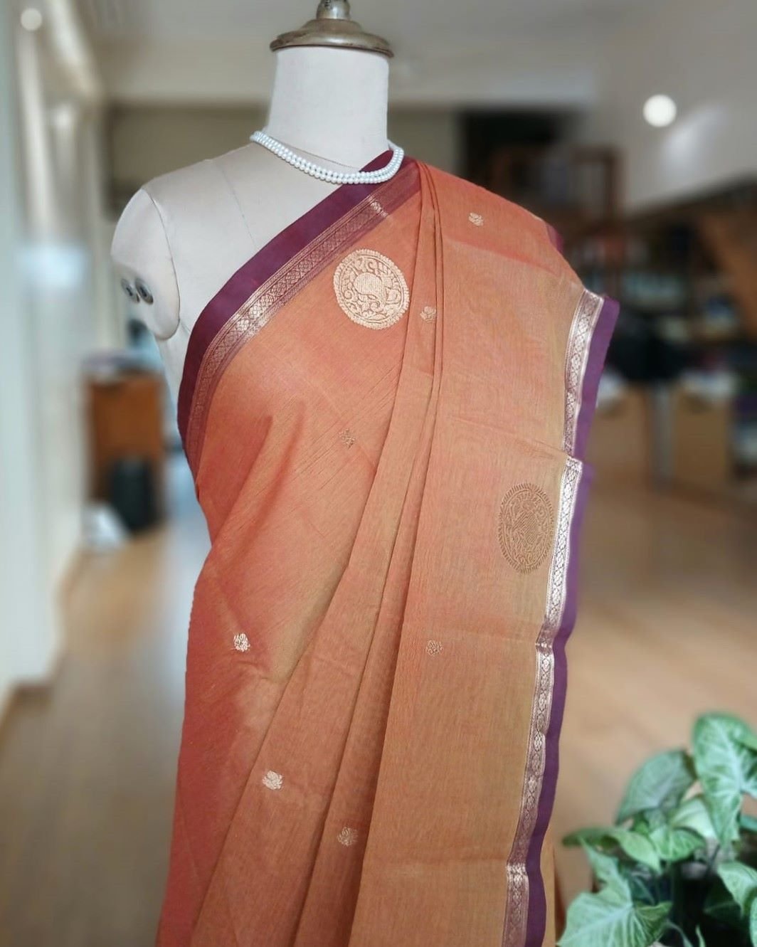 Kanchi Cotton Handweave with Zari – (KANC1140) - The Magic Room