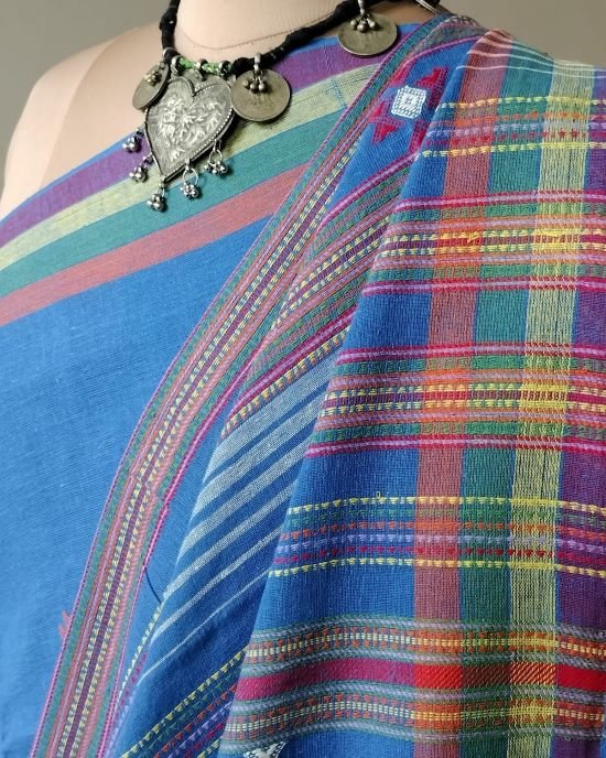 Bhujodi Saree handwoven in Kala Cotton – (BHUJ0092) - The Magic Room
