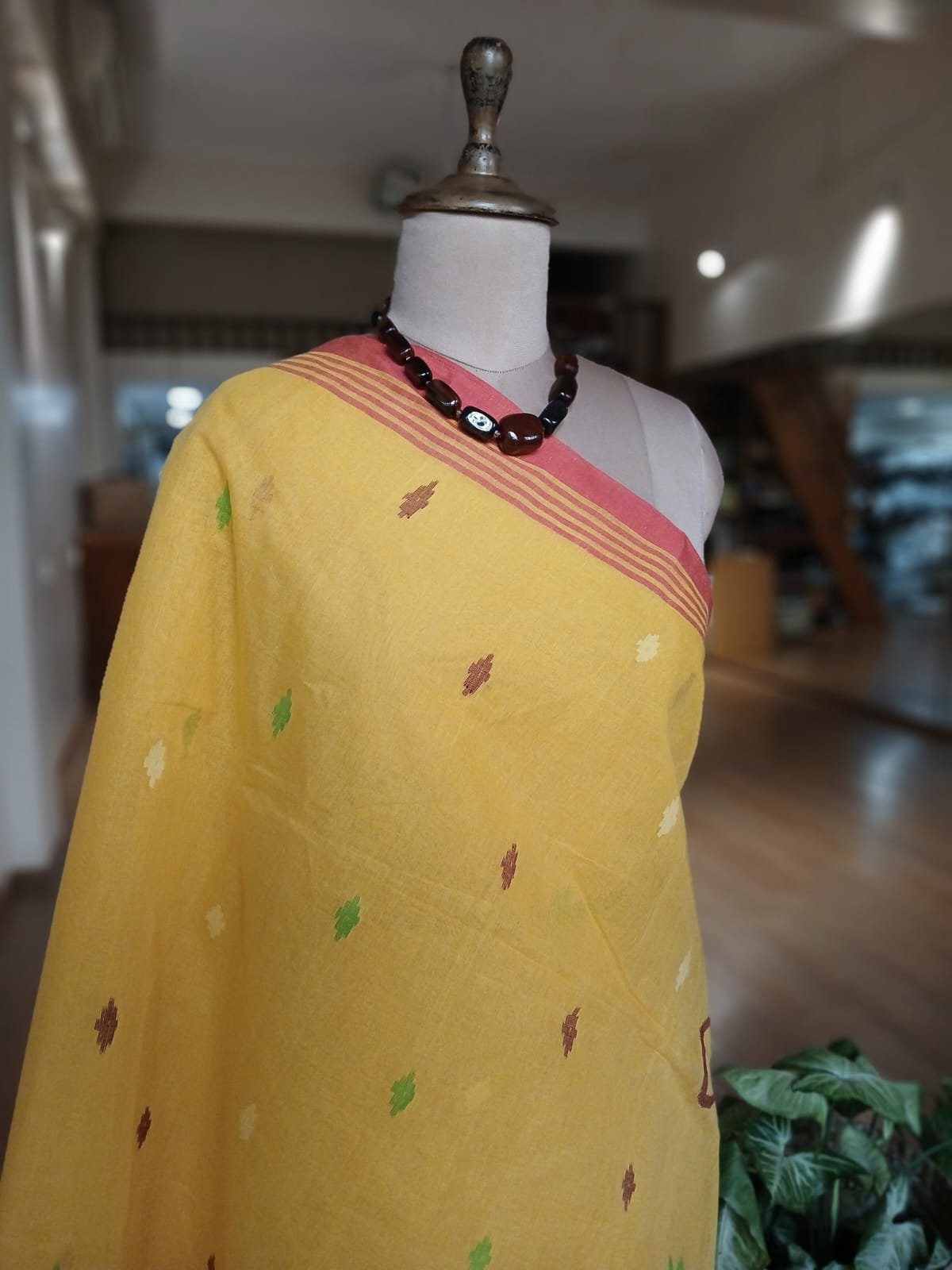 Crisp Cotton Hand Jamdani from Phulia in West Bengal - (CCHJ0004) - The ...