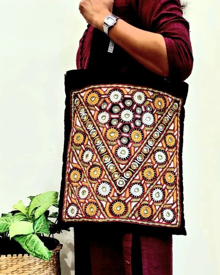 Tote Bag with Kutchi Marwada Paako Embroidery - (MPEB0001) - The Magic Room