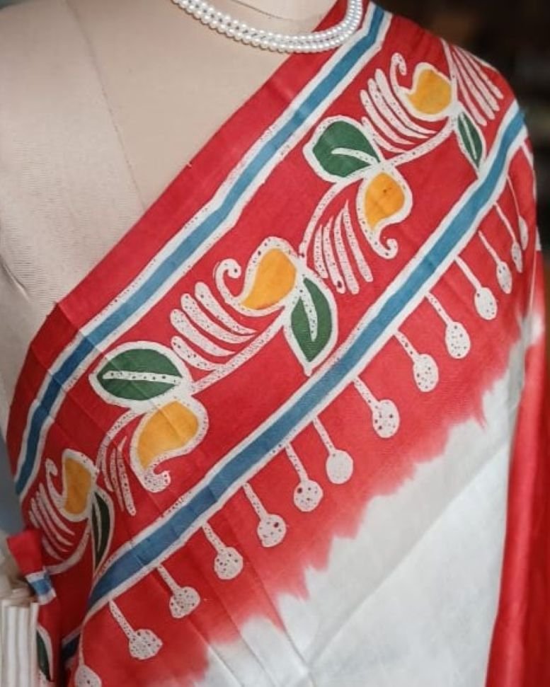 Batik Silk Saree from Murshidabad – (BSSM0036) - The Magic Room