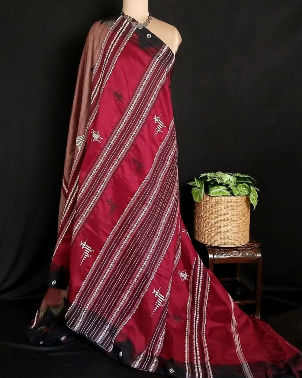Natural Dyes Kotpad in Tussar Silk Weft and Cotton Warp - (CTKS0026 ...